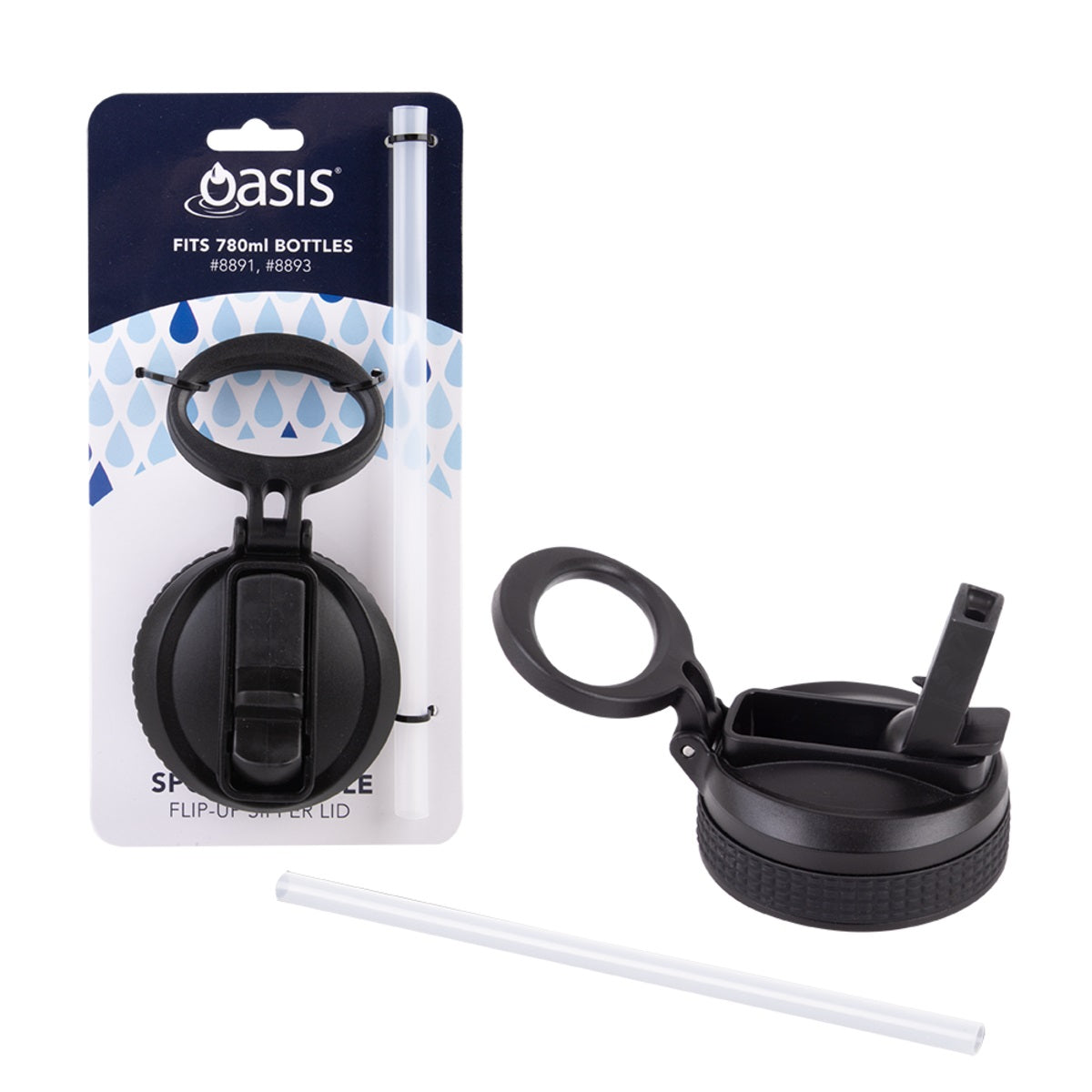 Oasis Replacement Sports Bottle Lid Sipper Lid & Straw